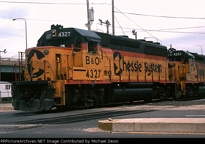 B&O GP-40-2 #4327 crosses Pattison Ave.